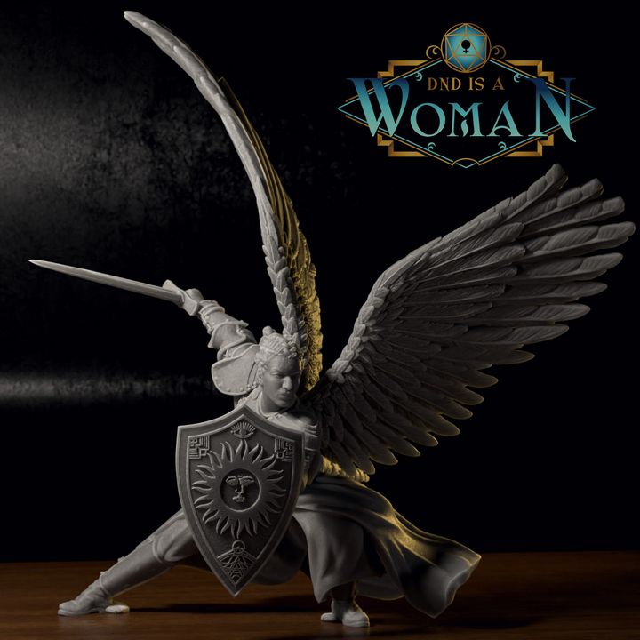 3D Printable Aasimar Oathbreaker Paladin - Selene - 28/32mm and 75mm by ...