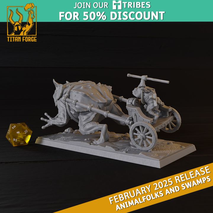 3D Printable Frog Chariot - Animalfolks and Swamps - Titan Forge ...