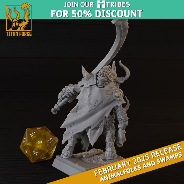 3D Printable Goatman Champion - Animalfolks and Swamps - Titan Forge ...
