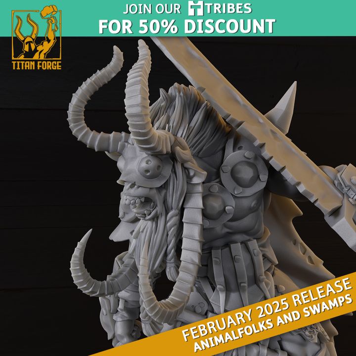 3D Printable Goatman Champion - Animalfolks and Swamps - Titan Forge ...