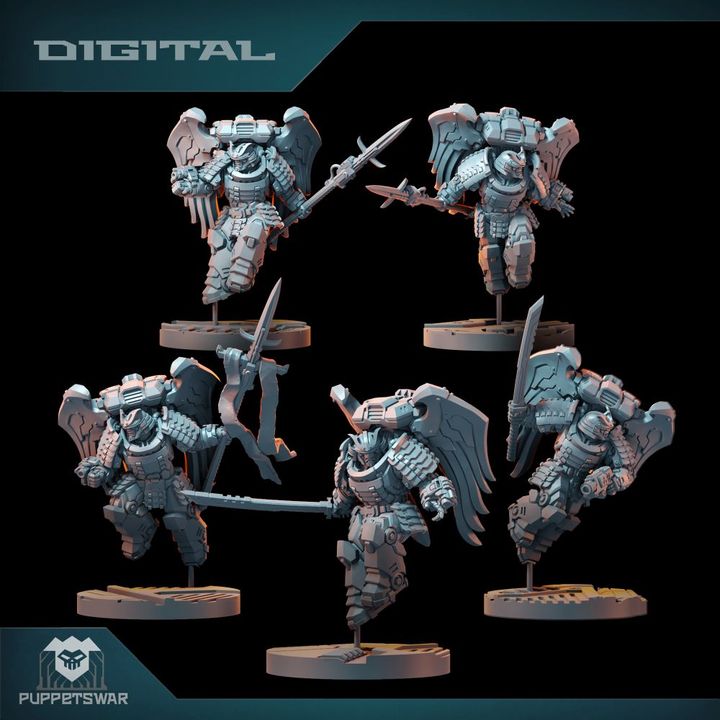 3D Printable Prime Jaegers [Bushi] by Puppetswar Miniatures