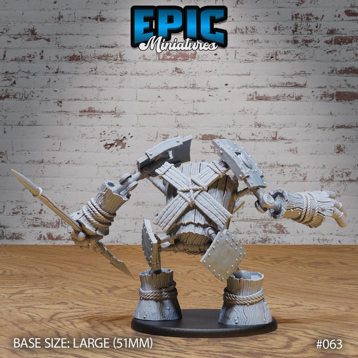 3D Printable Wooden Construct Golem Attack / Giant Construct Beast ...