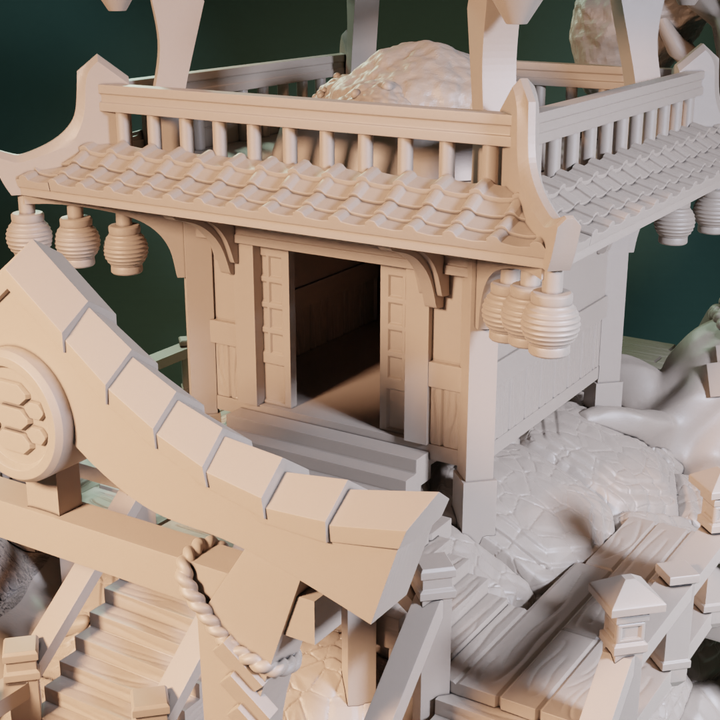 3D Printable Land Kappa - Tortoise Temple by Steam Tatsu