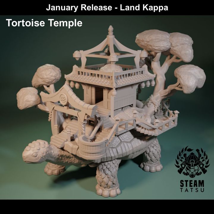 3D Printable Land Kappa - Tortoise Temple by Steam Tatsu