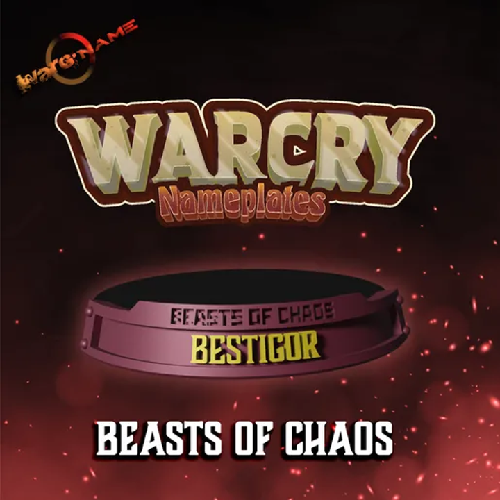 3D Printable WARCRY Warband Nameplates Beasts of Chaos by Warg'Name