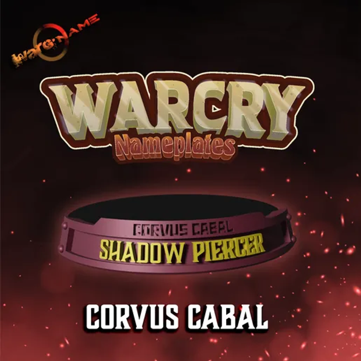 3D Printable WARCRY Corvus Cabal Warband Nameplates by Warg'Name