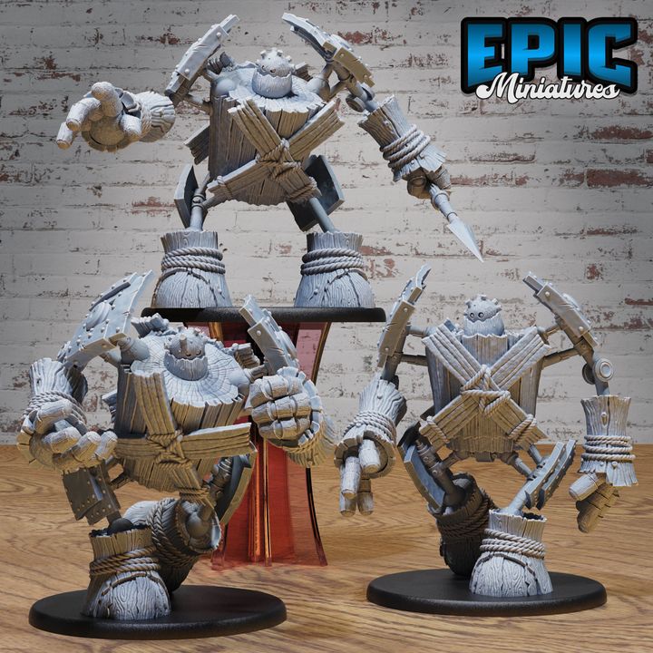 3D Printable Wooden Construct Golem Set / Giant Construct Beast ...