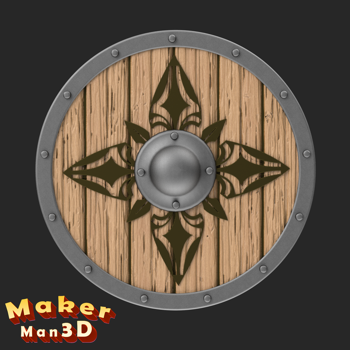 3D Printable Viking Shield 2 by MakerMan3D