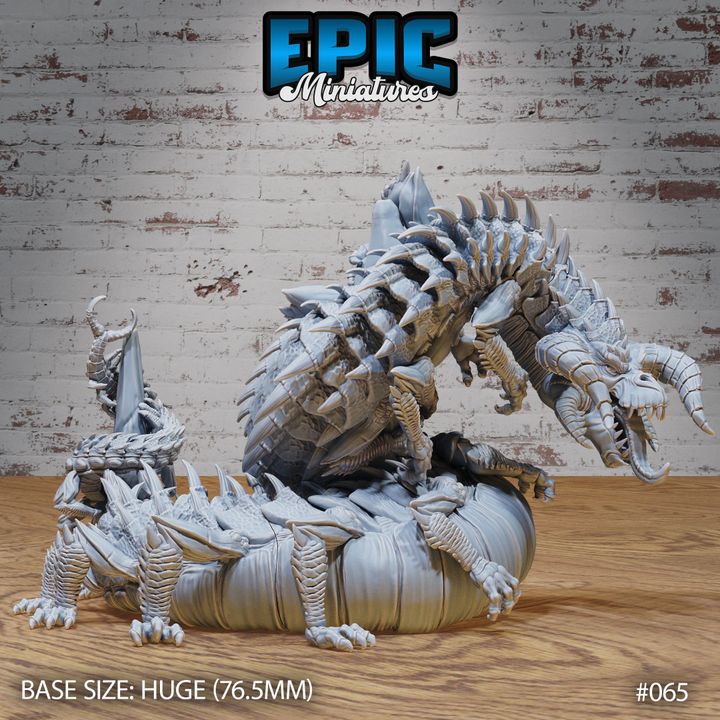 3D Printable Blackspawn Crawler / Earth Dragon Worm / Giant Centipede ...