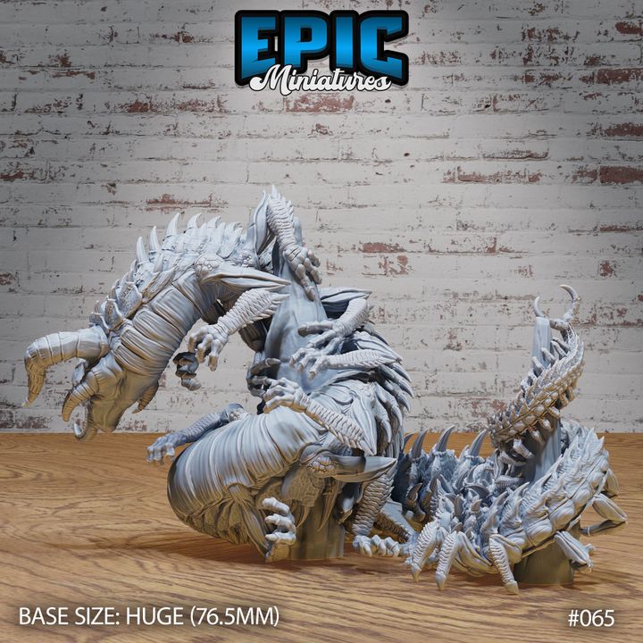 3D Printable Blackspawn Crawler / Earth Dragon Worm / Giant Centipede ...