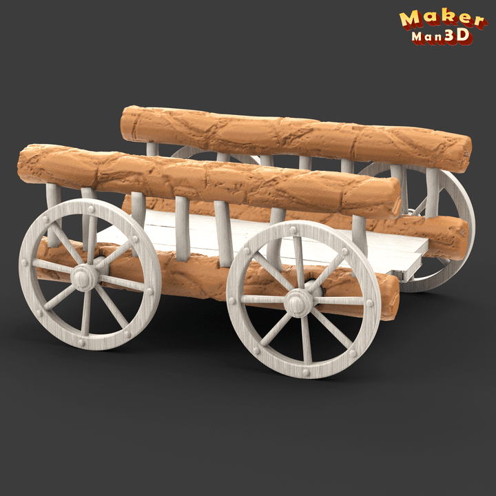 3D Printable Medieval Cart 1 by MakerMan3D