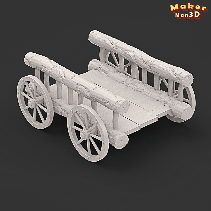 3D Printable Medieval Cart 1 by MakerMan3D