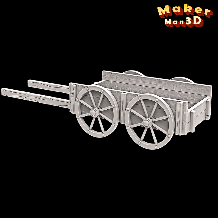 3D Printable Medieval Cart 2 by MakerMan3D