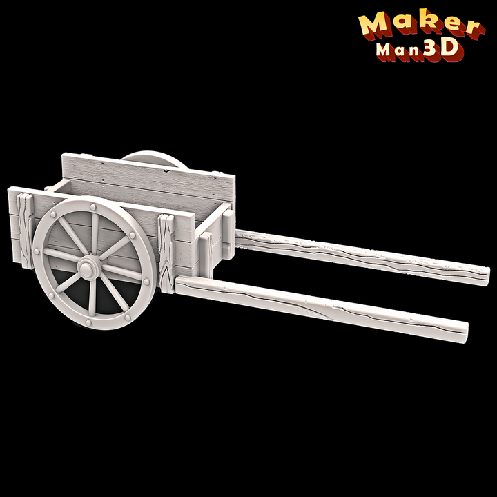 3D Printable Medieval Cart 3 by MakerMan3D