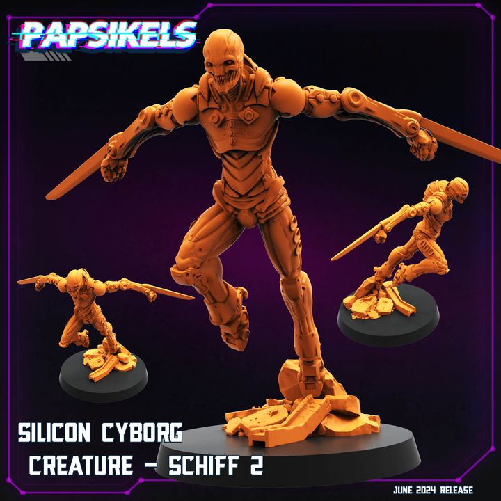 3D Printable SILICON CYBORG CREATURE SCHIFF by PAPSIKELS MINIATURES