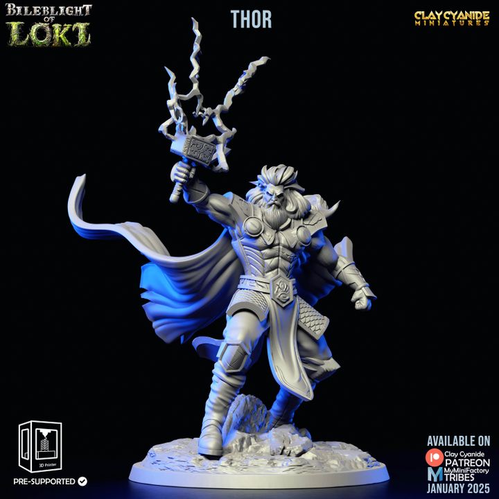 3D Printable Thor by Clay Cyanide Miniatures