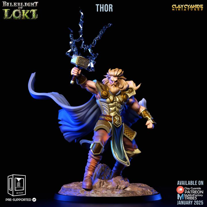 3D Printable Thor by Clay Cyanide Miniatures