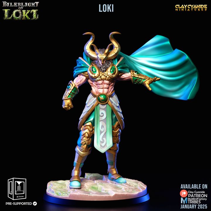 3D Printable Loki by Clay Cyanide Miniatures