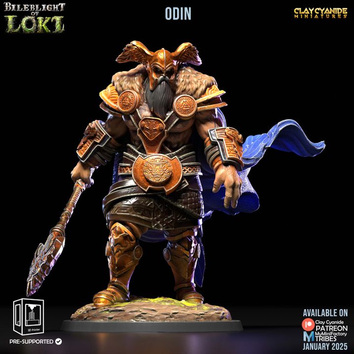 3D Printable Odin by Clay Cyanide Miniatures