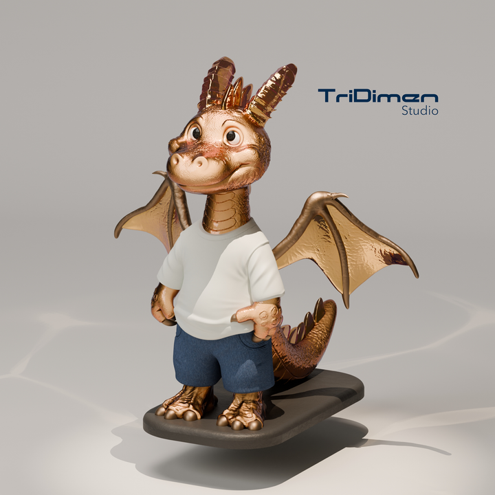 3D Printable Chill Dragon Guy by Studio Tridimen