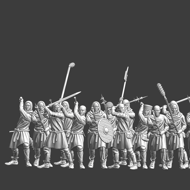 3D Printable Medieval Peasant Levy - Tribe Set February 25 by Northern ...