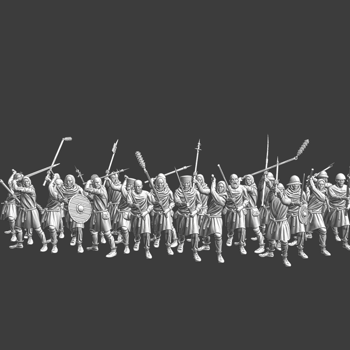 3D Printable Medieval Peasant Levy - Tribe Set February 25 by Northern ...