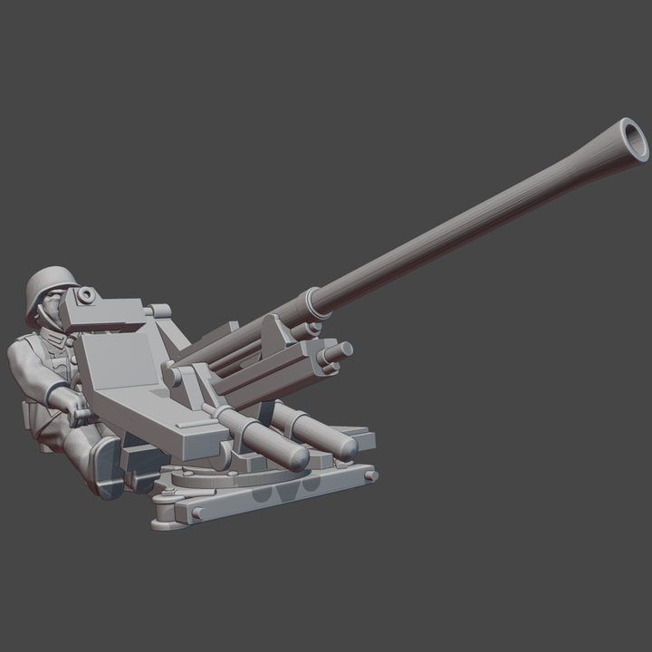 3D Printable German WW2 FlaK 37 AA Gun WWII-AR-DE-2 by Turner Miniatures