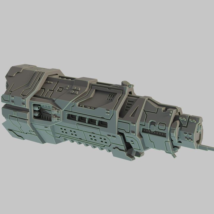 3D Printable Halo Fleet Battles Halcyon class Light cruiser by Lee McColl