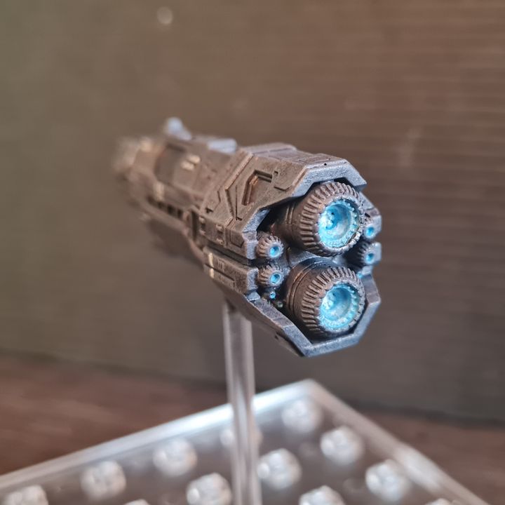 3D Printable Halo Fleet Battles Halcyon class Light cruiser by Lee McColl