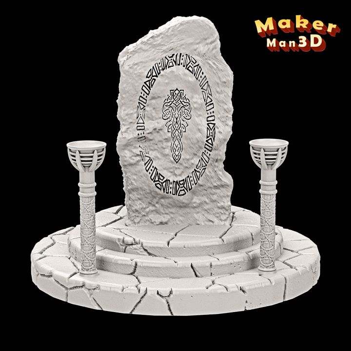3D Printable Viking Prayer Stone by MakerMan3D