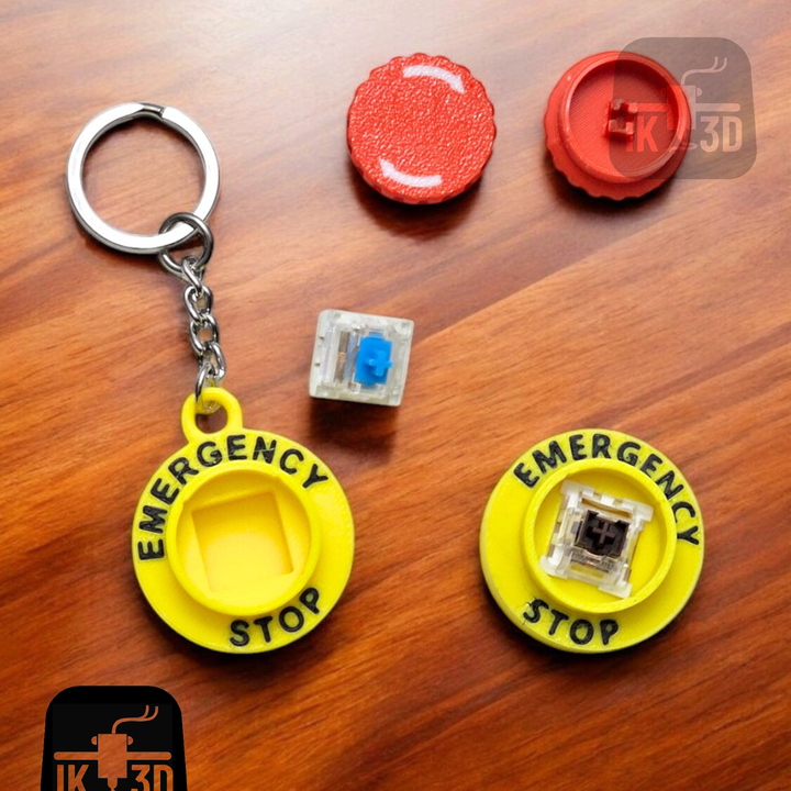 3D Printable Emergency Stop Clicker Fidget Toy Keychain / Multicolor by ...