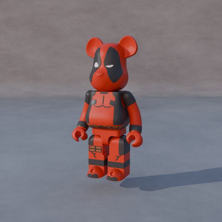 3D Printable Deadpool Bearbrick by Studio Tridimen