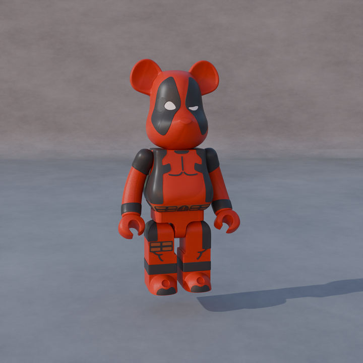 3D Printable Deadpool Bearbrick by Studio Tridimen