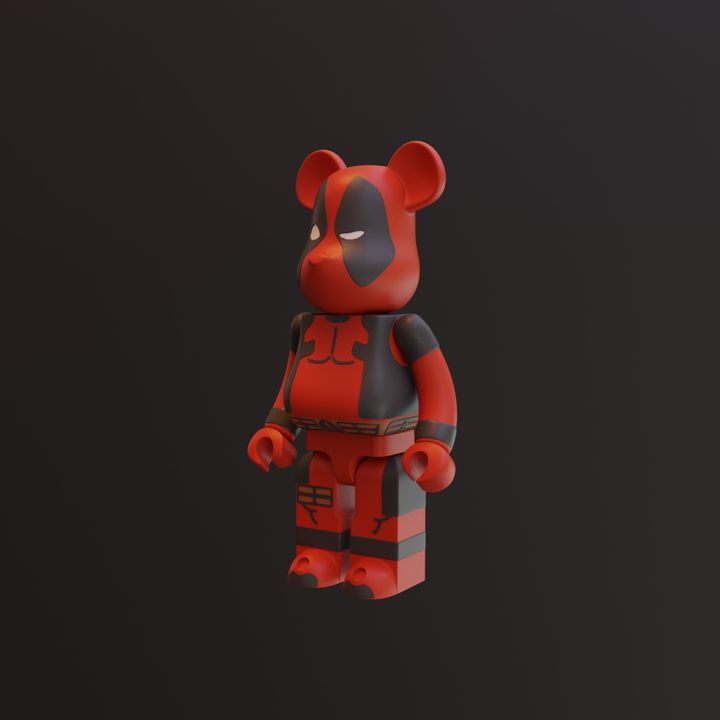3D Printable Deadpool Bearbrick by Studio Tridimen