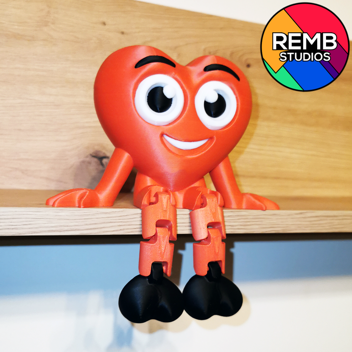 3D Printable Flexi Heart with Hanging Legs | Remb Studios, STL file for ...