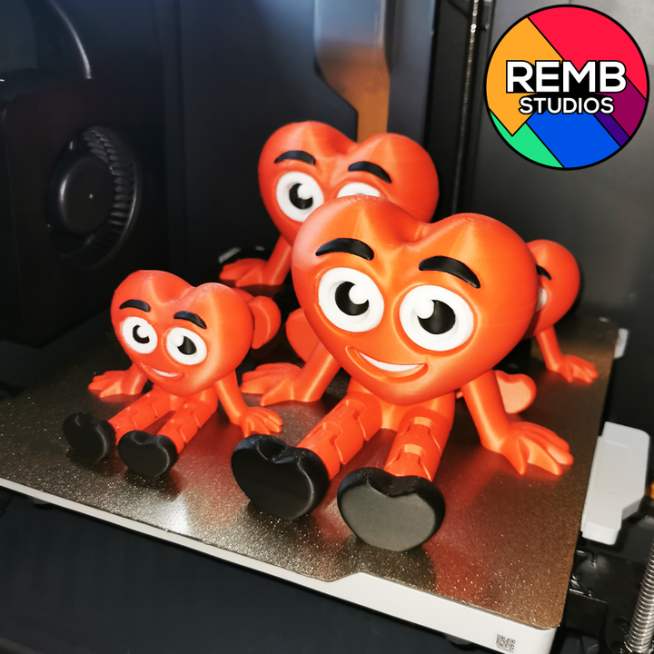 3D Printable Flexi Heart with Hanging Legs | Remb Studios, STL file for ...