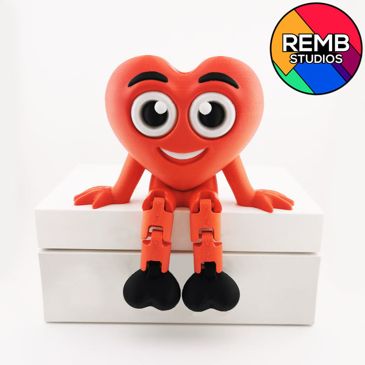 3D Printable Flexi Heart with Hanging Legs | Remb Studios, STL file for ...
