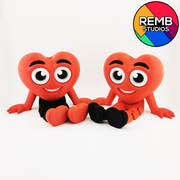 3D Printable Flexi Heart with Hanging Legs | Remb Studios, STL file for ...