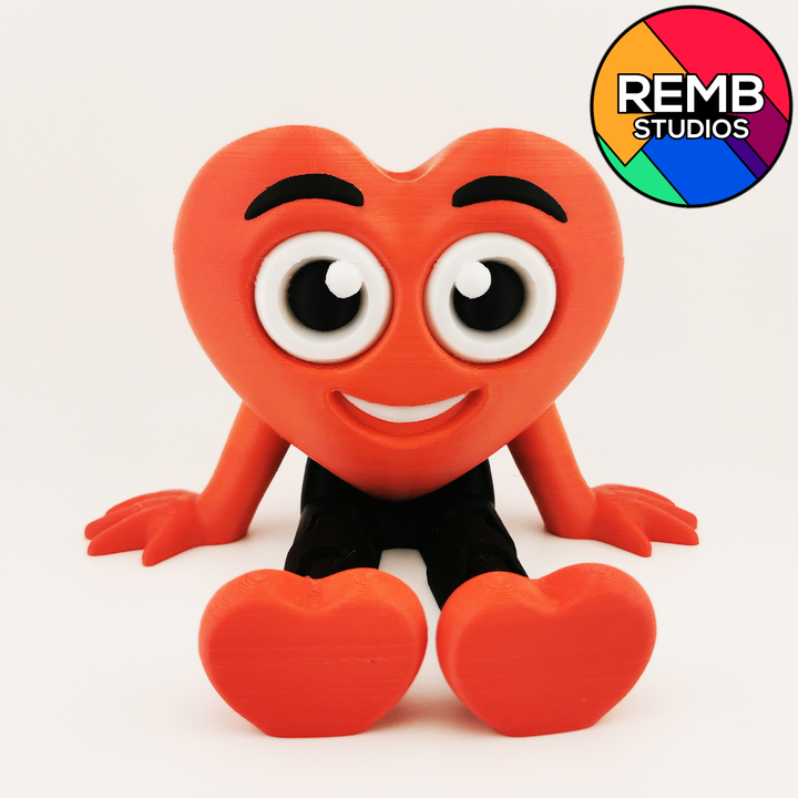 3D Printable Flexi Heart with Hanging Legs | Remb Studios, STL file for ...