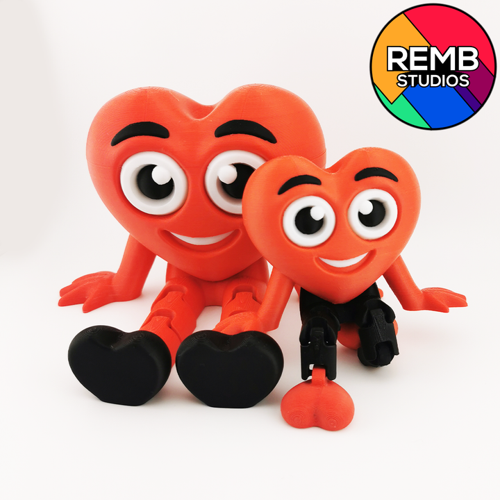 3D Printable Flexi Heart with Hanging Legs | Remb Studios, STL file for ...