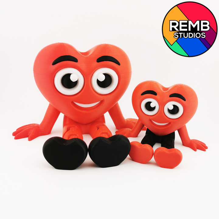 3D Printable Flexi Heart with Hanging Legs | Remb Studios, STL file for ...