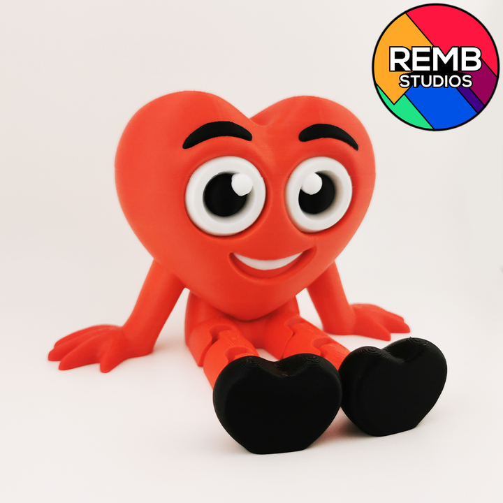 3D Printable Flexi Heart with Hanging Legs | Remb Studios, STL file for ...