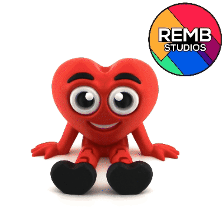 3D Printable Flexi Heart with Hanging Legs | Remb Studios, STL file for ...