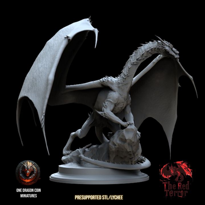 3D Printable Vorondax, the Red Terror Dragon by Spirit of Resin Miniatures