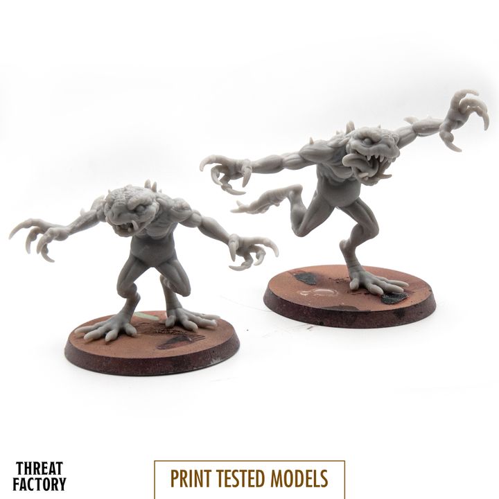 3D Printable Two Red Slaads by Threat Factory