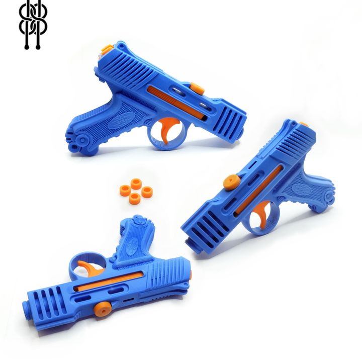 3D Printable Tiny Toy Gun - (x4 Round - semiauto) - EXTENDED BARREL ...