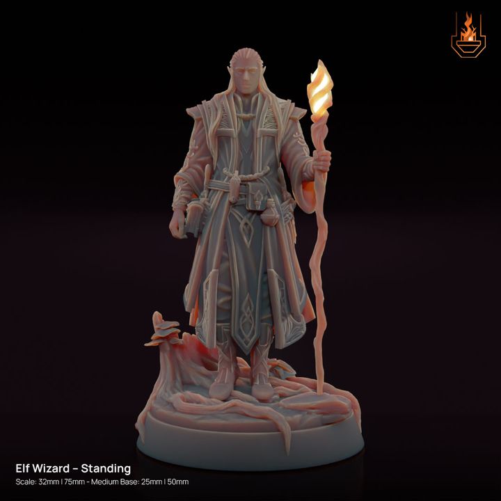 3D Printable Elf Wizard - Standing by Magnetic Foundry