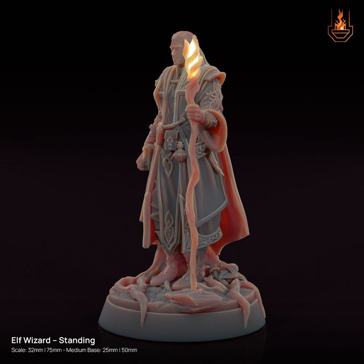3D Printable Elf Wizard - Standing by Magnetic Foundry