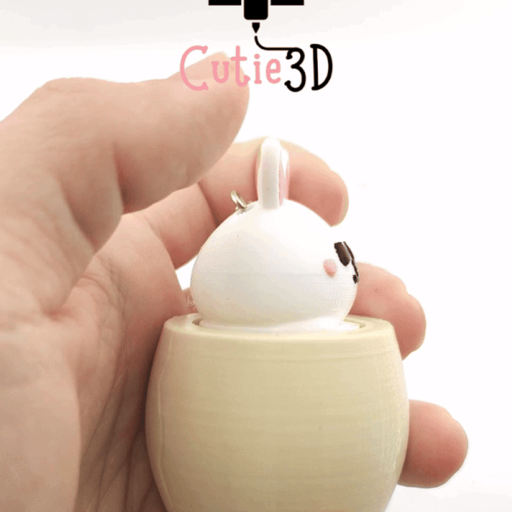 3D Printable Cutie3D Twisty Clicker Easter Bunny In An Egg - Backpack ...
