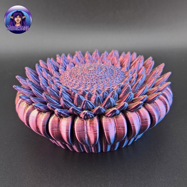 3D Printable Sunflower Container by MysticSaige